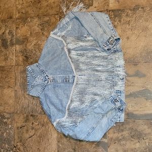 Jackets & Coats | New Drop Shoulder Fringe Trim Denim Jacket | Poshmark